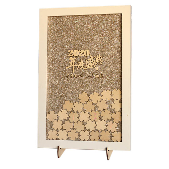 Wooden Signature Book - White Frame Guest Book - Wedding & Party Guestbook