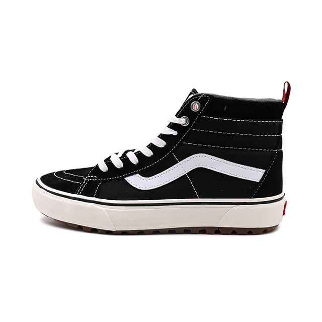 VANS high-top SK8-Hi classic black and white warm plus velvet casual ...