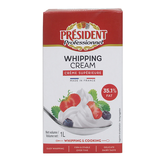 President Light Cream 1L - Französische Schlagsahne für Backen & Desserts