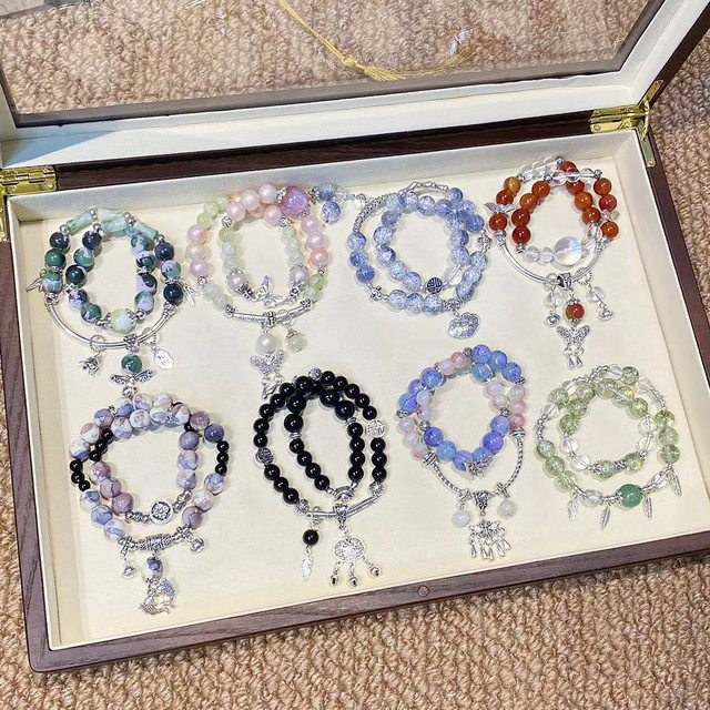 New Chinese -style double -circle ceramic bead bracelets ethnic style ...