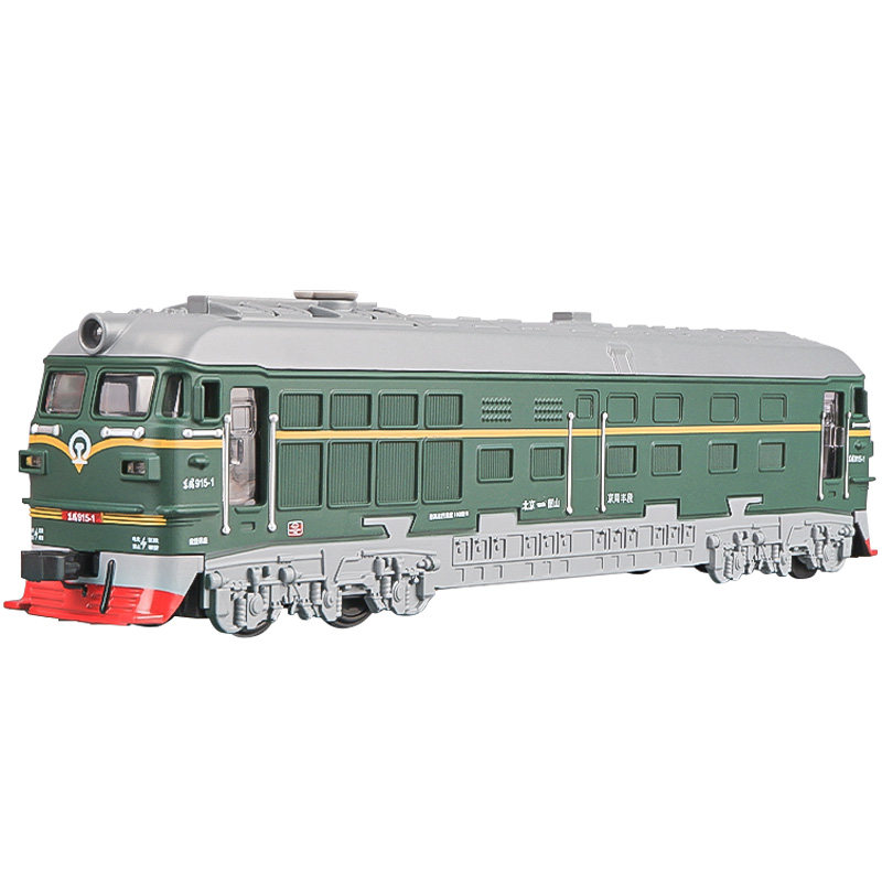 Sprayable Children's Alloy Green Leather Train Model Simulation Steam ...