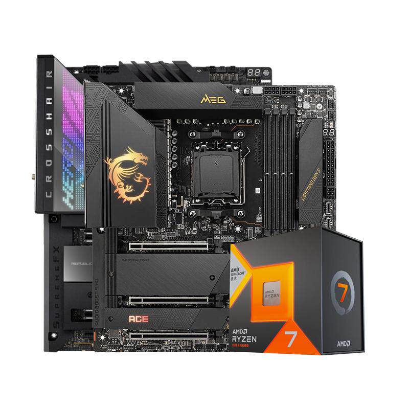Coffret amd ryzen r7 7800x3d avec carte mère asus fubuki msi mortar cpu