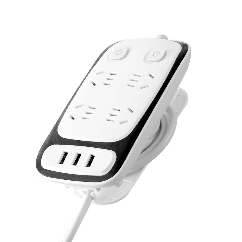 Row Plug Storage Wire Box Multi-Purpose Socket Wall Artifact Three-Hole ...