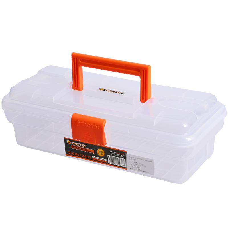 Tactix 12-inch Plastic Storage Box - Transparent Multi-Purpose Organizer