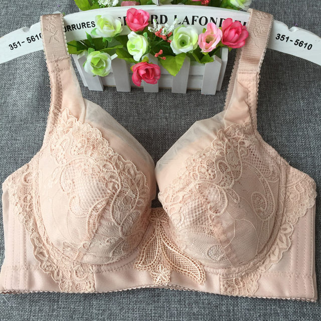 Summer large size thin sponge-free adjustable bra with underwire to ...