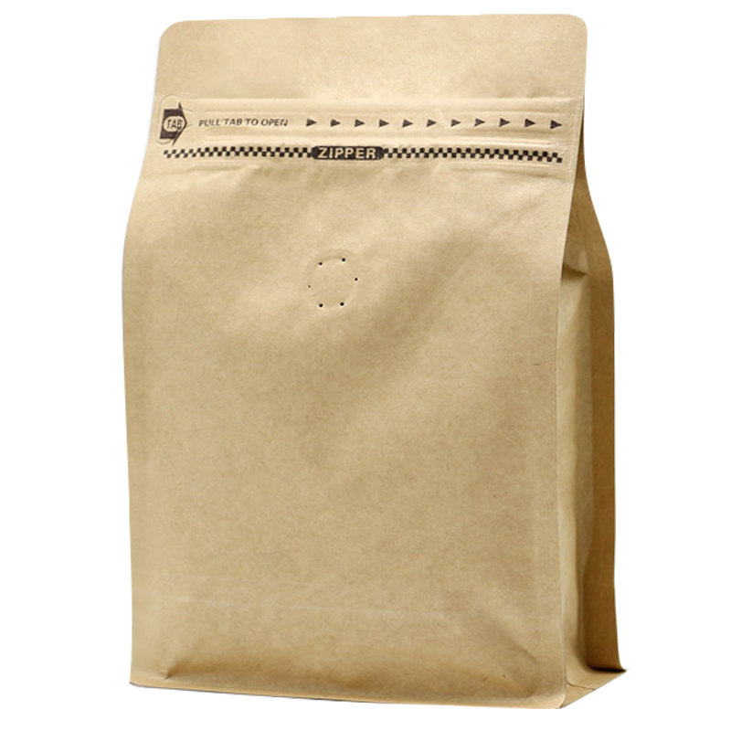 Half Pound Coffee Packaging Bag, 10 Eight-Side Sealing Color Kraft ...
