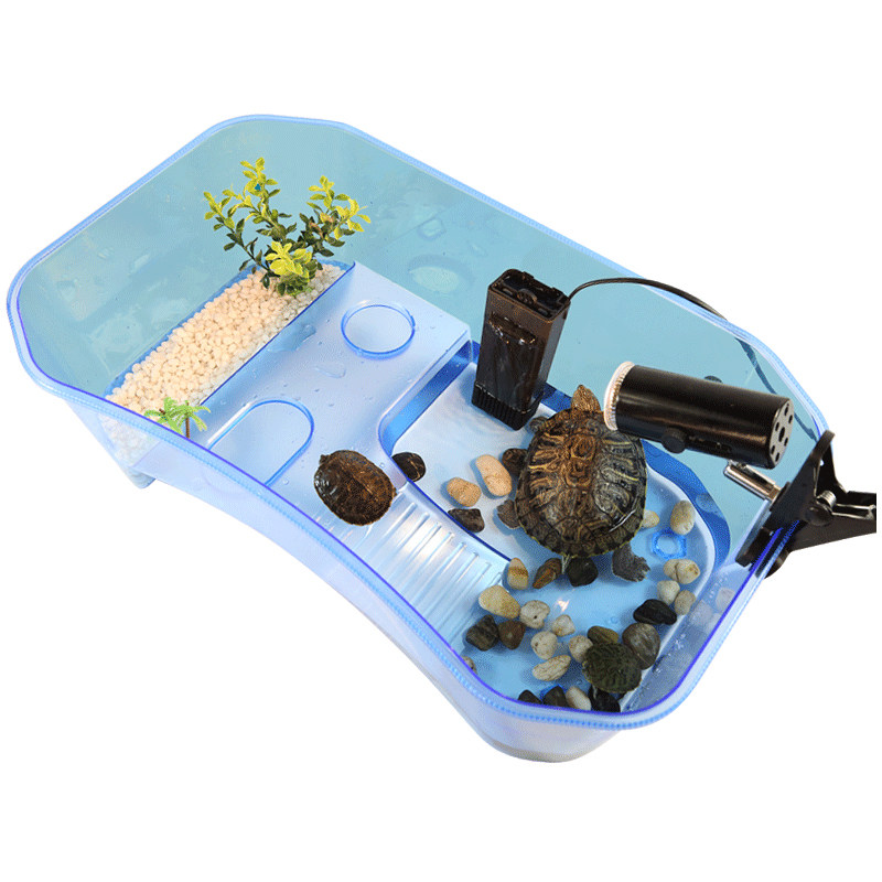 Nomoypet Large Plastic Turtle Tank with Basking Platform