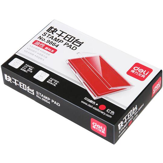 Deli 9864 Extra Large Ink Pad - Black, Transparent Box
