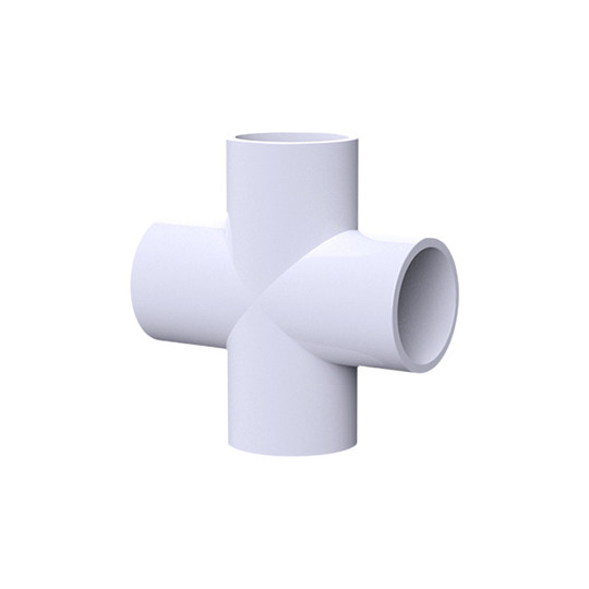 Plastic PVC Four-Way Joint Water Pipe Cross - Quarter Right Angle Plane ...