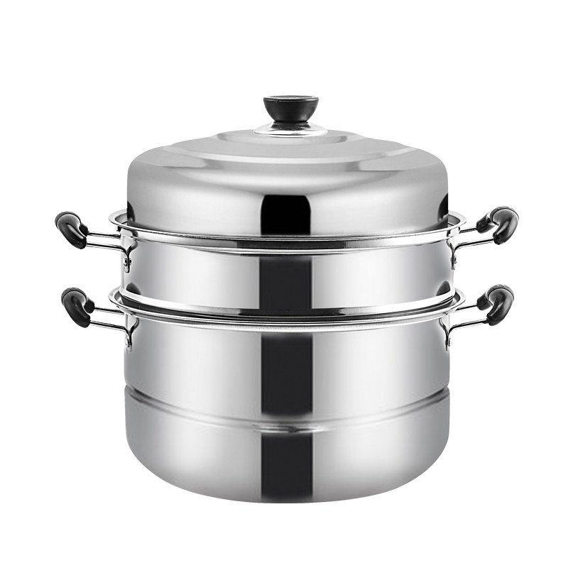 Stainless Steel Large Steamer Three-Layer Thickened Household Steamer ...