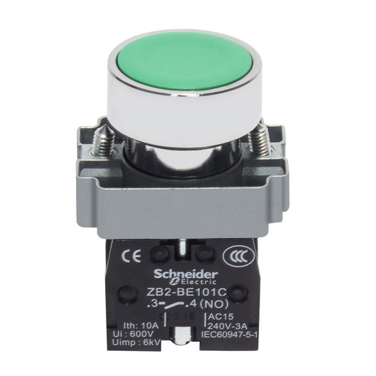 Schneider Flat Head Button Switch - Metal Self-Reset Button in Red and ...