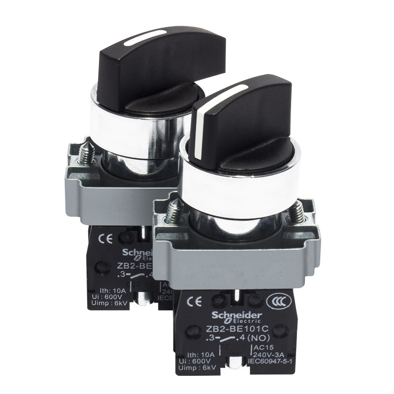 Διακόπτης Επιλογής με Κουμπί Schneider Electric XB2-BD33C - Μεταλλικός