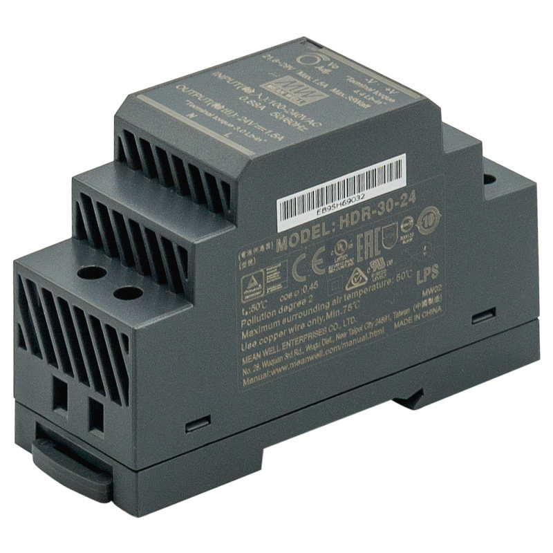 Mean Well HDR-15/30/60/100/150-24V 100W Alimentatore Switching di Tipo Rail