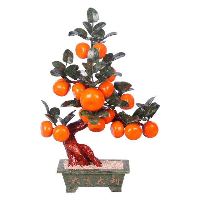 Jade big persimmon tree living room jade kumquat ornaments jade crafts ...