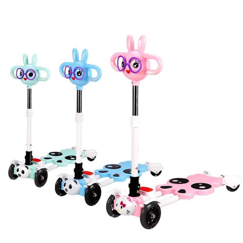 Frog Scooter for Kids - Folding 4-Wheel Scooter with Music - Ages 5-12