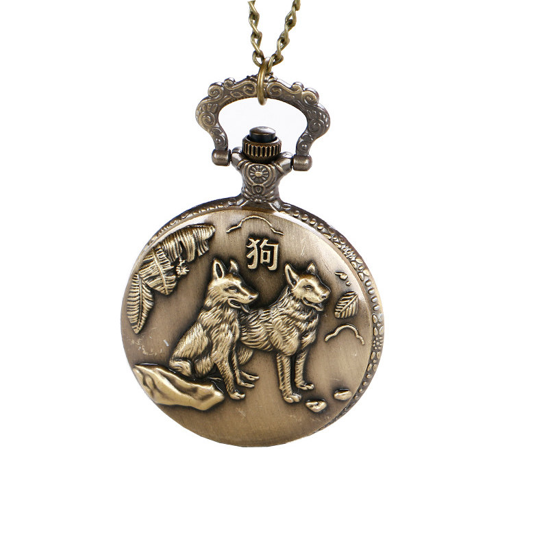 Cyd chaoyada Zodiac Pocket Watch - Retro Quartz Necklace Watch