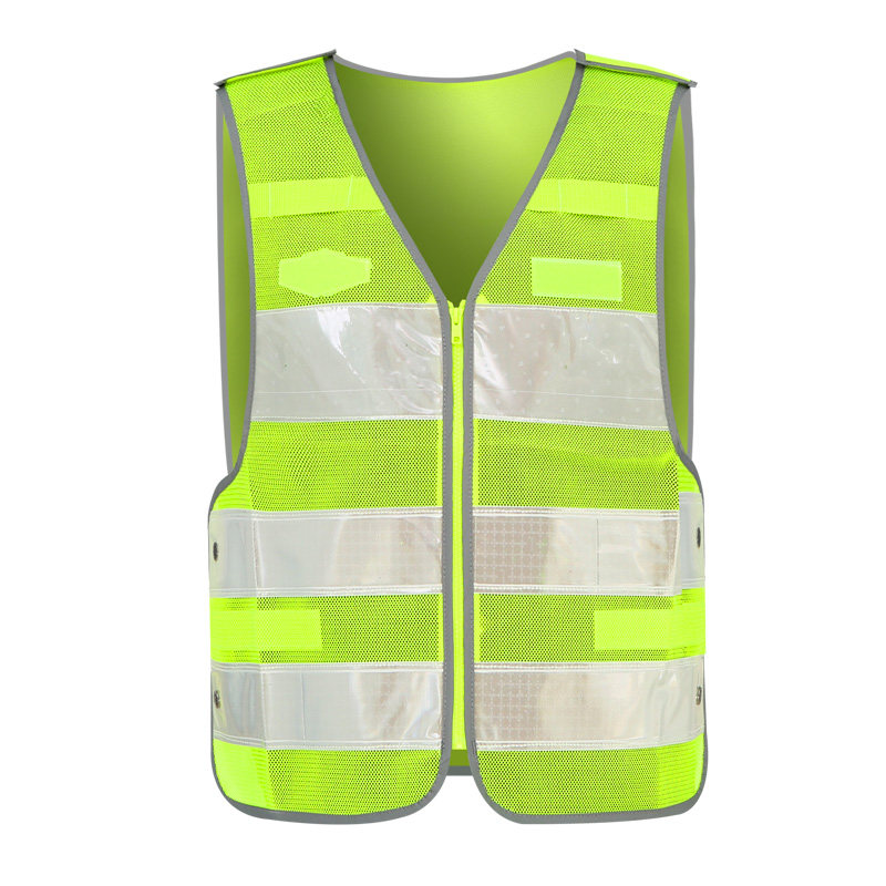 Traffic Light Reflective Safety Vest - Breathable Grid Design