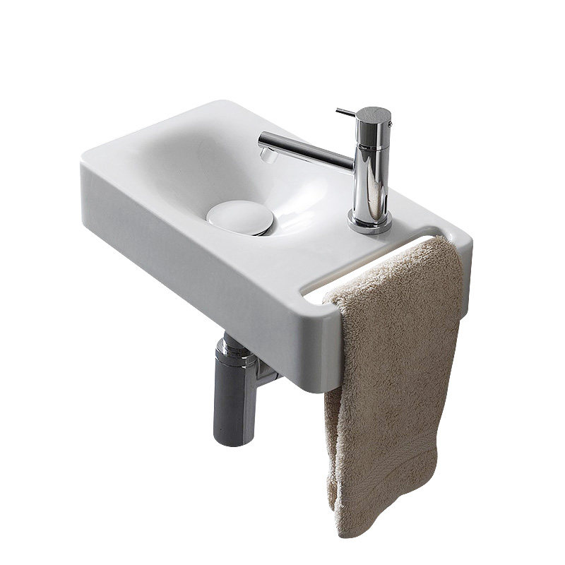 Kalona Kl423 Small Rectangular Hanging Basin - Ceramic Washbasin