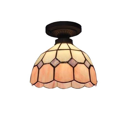 Blue & White Mediterranean Glass Ceiling Lamp - Handmade Lighting for ...