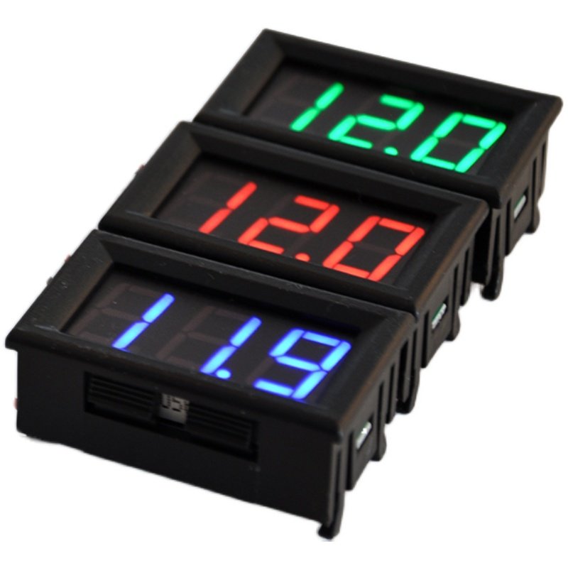 LED Digital Tube Two-Wire Voltmeter - DC Digital Display Meter with ...