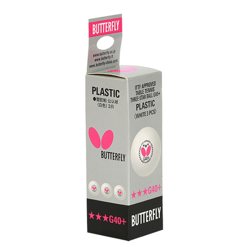 Butterfly 3-Star Table Tennis Balls - R40+ 95820 - 3 Pack
