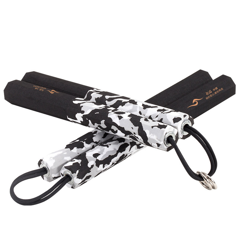 Silver Flame Nunchuck Camouflage Black Pink Sponge - Safety Practical ...