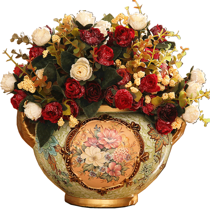 European Ceramic Flower Pot - Retro Vase for Tabletop Decoration