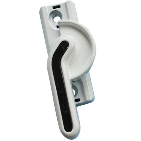 Plastic Steel Window Lock Buckle with Crescent Handle - White
