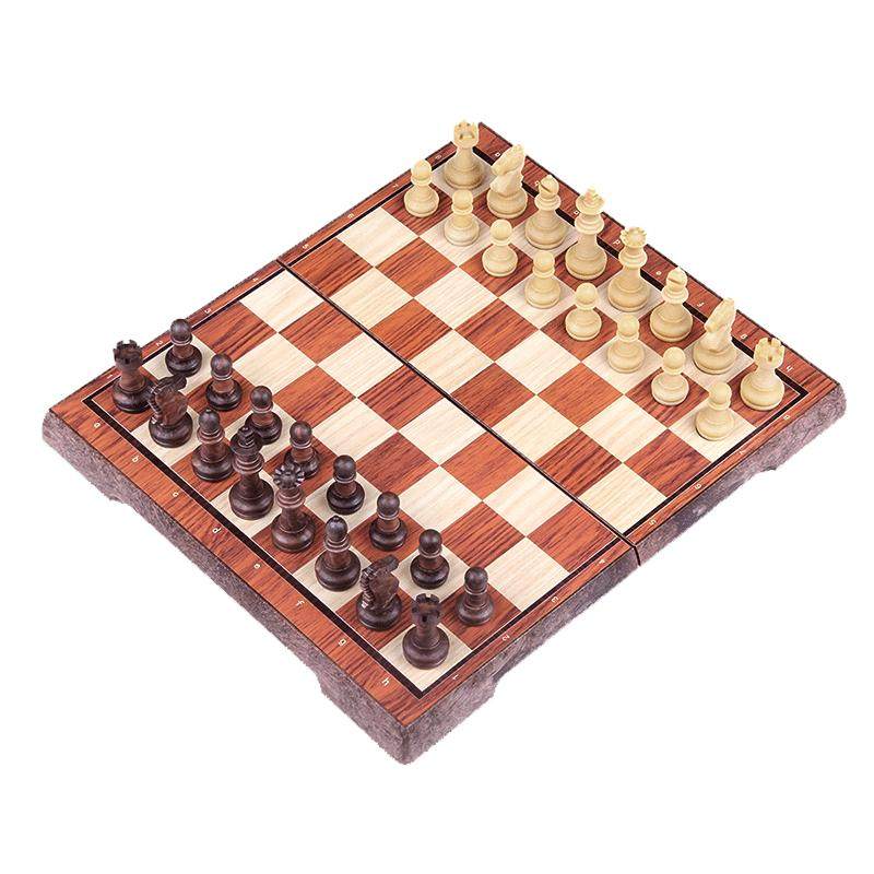 AIA UB Wood-Plastic Magnetic Chess Portable Folding Chessboard Game ...