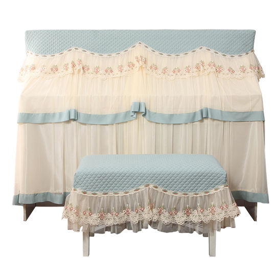 European Style Piano Stool Cover - Thickened Lace Rectangular Bench Cover