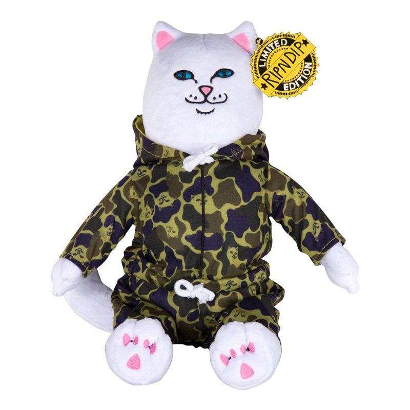 Ripndip Middle Finger Cat Plush Camouflage Jacket - かわいいぬいぐるみ