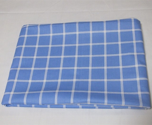 Pure cotton small blue check bed sheet single piece single college ...