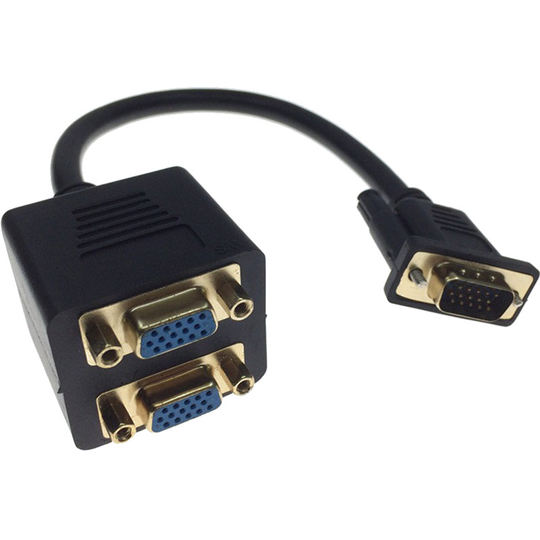 Computer Monitor Cable VGA One-to-Two Converter - Split-Screen Cable ...