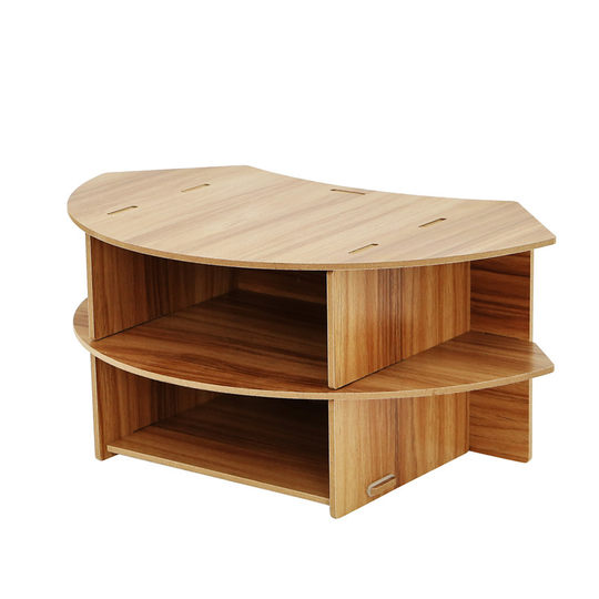 Wooden Desktop Monitor Heightening Bracket with Desk Storage Shelf Pad