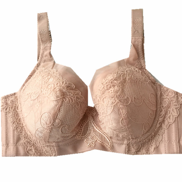 Summer large size thin sponge-free adjustable bra with underwire to ...
