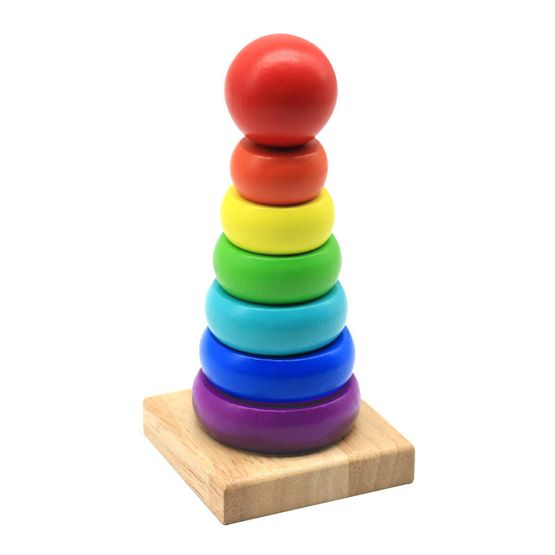 Colorful Wooden Stacking Tower - Early Educational Toy