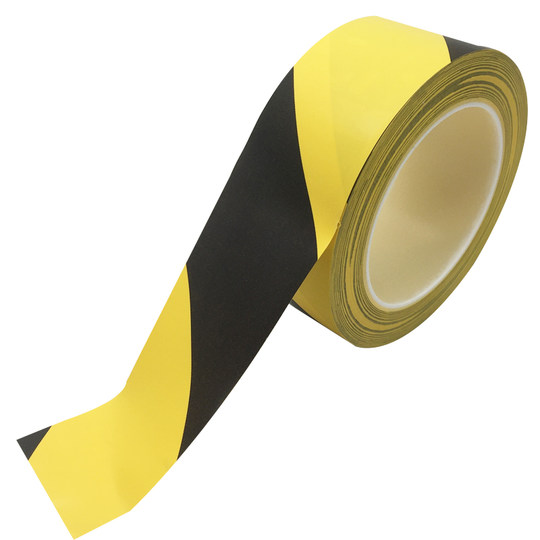 Yellow and Black Warning Tape - PVC Zebra Crossing Line Ground Marking ...