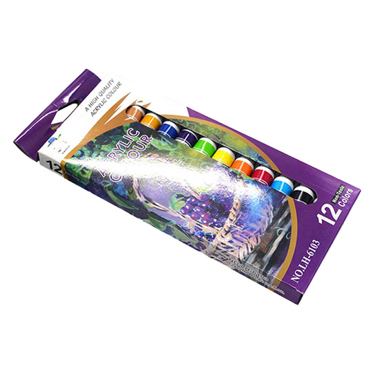 12 Color Acrylic Paint Set for Kids - Tongcaitong