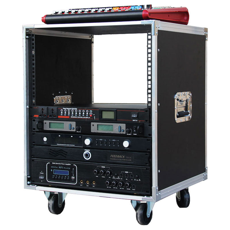 Shadow Fiber 16U Audio Rack - 8U Amplifier Chassis & 10U Mixer Cabinet