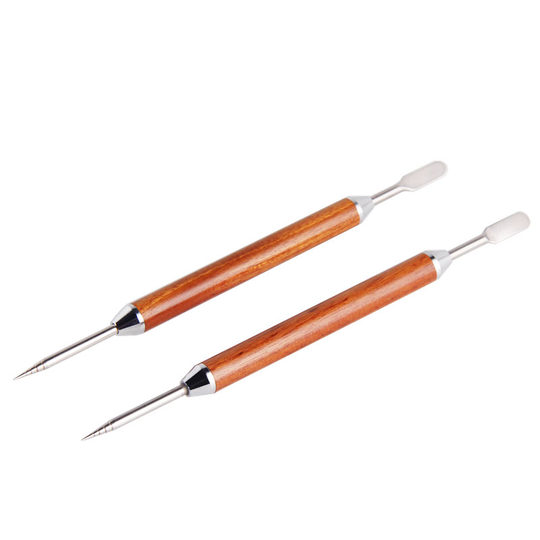 Fancy Coffee Drawing Needle with Rosewood Handle - Flower Design 304 ...