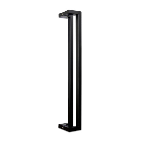Black Titanium Double-Curved Stainless Steel Glass Door Handle Pair