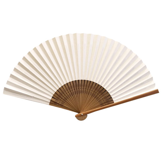 White Calligraphy Painting Rice Paper Folding Fan - Sprinkling Gold ...