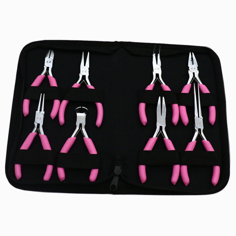 Ghost Work 8-Piece Pink Pliers Set - Nickel Chromium Alloy Steel