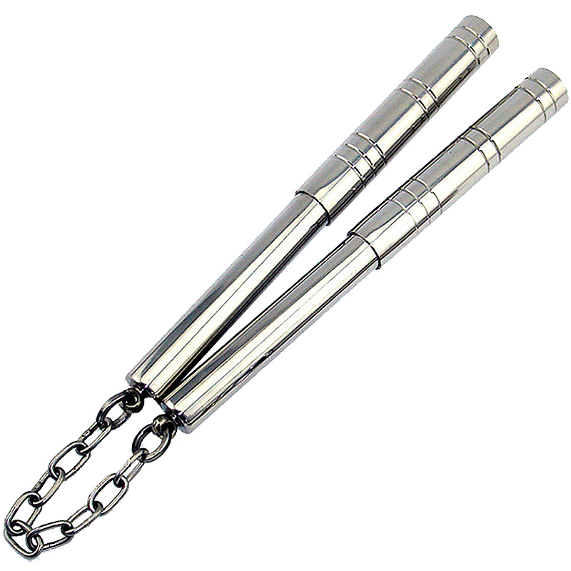 Zooboo Nunchaku - Bastones de Práctica de Acero Inoxidable - Autodefensa Portátil