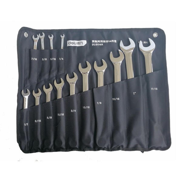 Deli tools british 14-piece combination wrench set | Deli Spanner ...