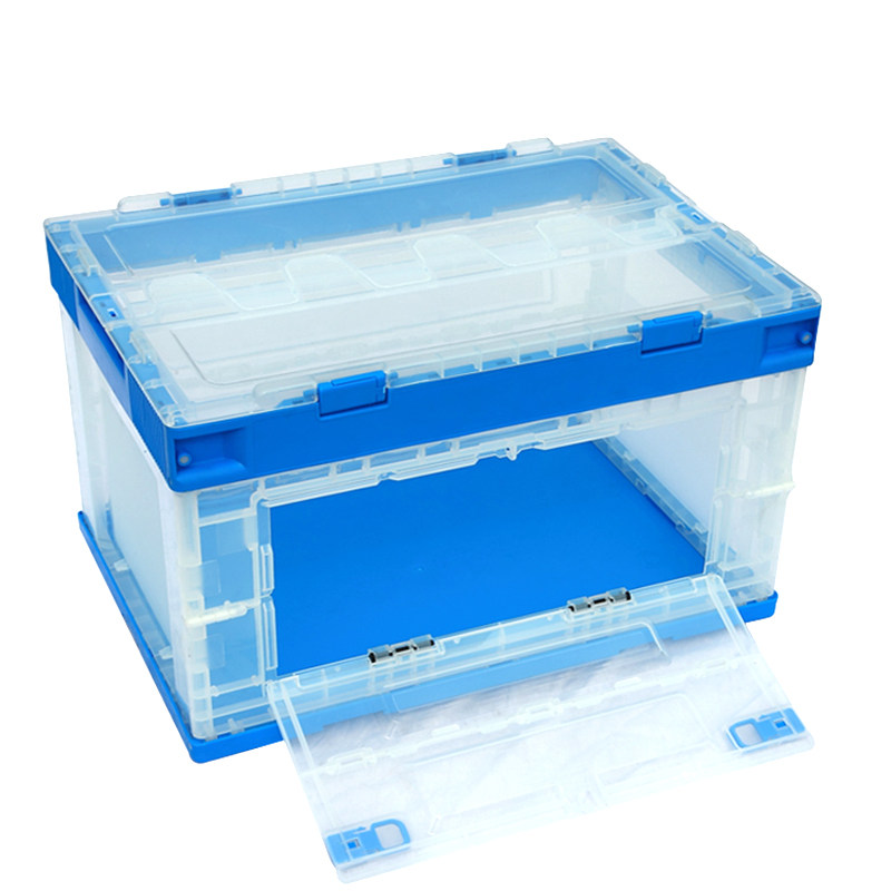 Plastic Transparent Folding Box with Cover - Large Food Grade Storage Box