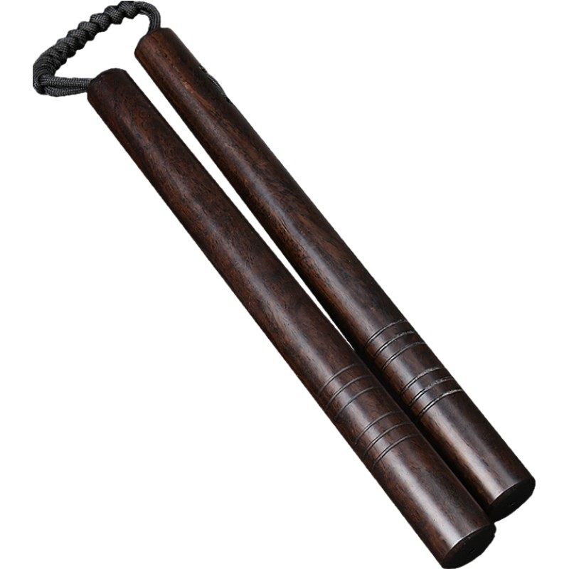 Ebony Nunchaku Solid Wood Nunchaku Practical Performance Practice Stick ...