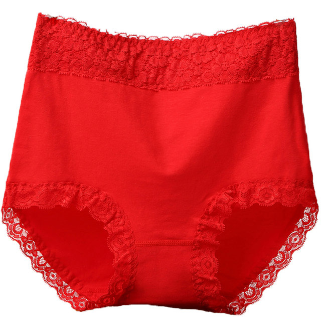 High waist pure cotton tummy control underwear pure cotton large size ...