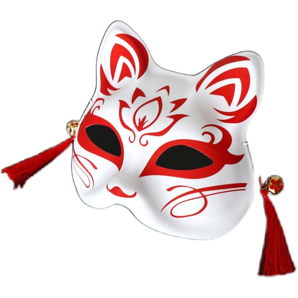 1 half face fox mask japanese hanfu full cat | Chen tao Fox Mask | Mask