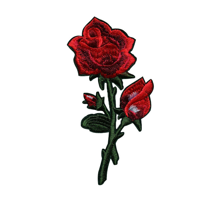 Rose Embroidery Patch - Floral Applique for Clothing Decoration